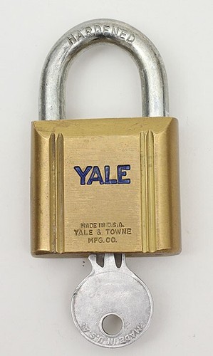 Vintage YALE Hardened Brass Lock with Key | eBay