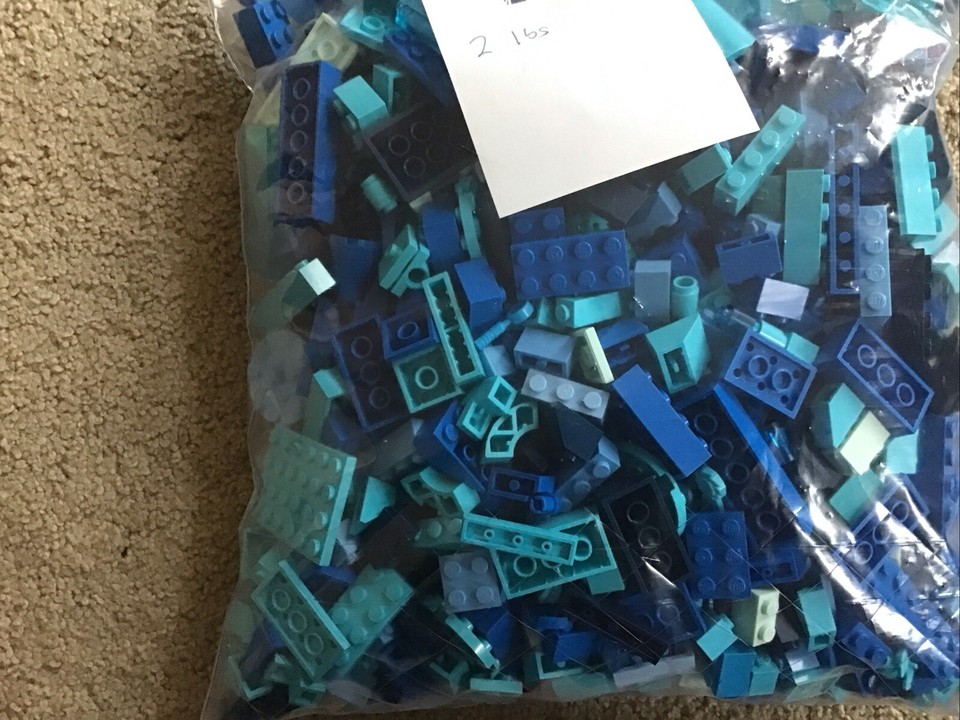 Bulk Lego Lot - Blue - Pieces/sizes/shades/bricks - 2 Pounds! | eBay