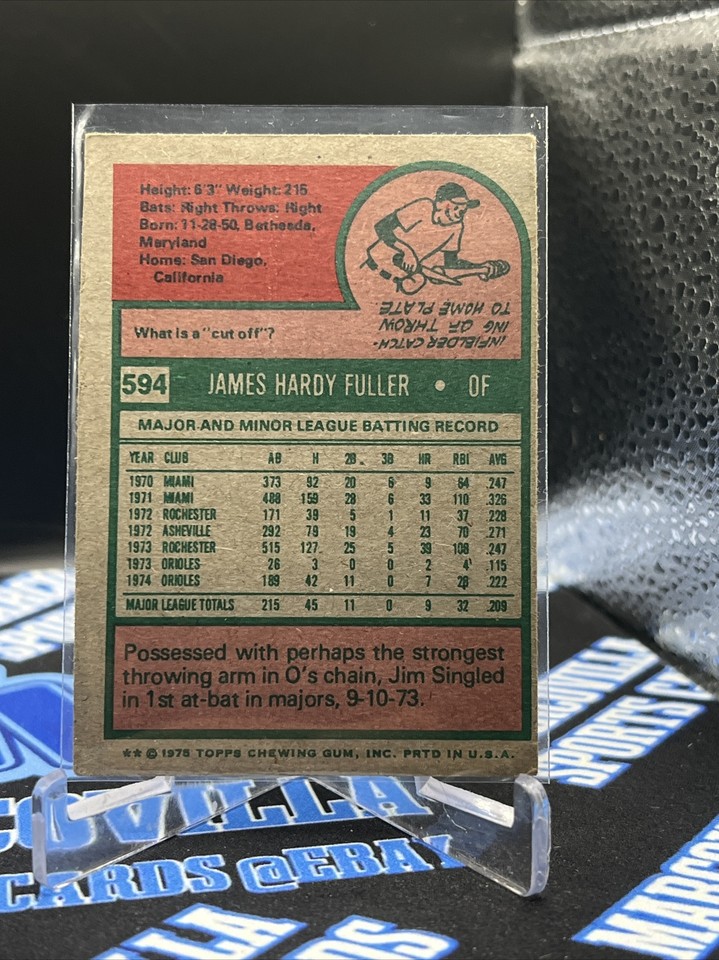 1975 Topps Baseball Jim Fuller Card #594 Baltimore Orioles EX | eBay