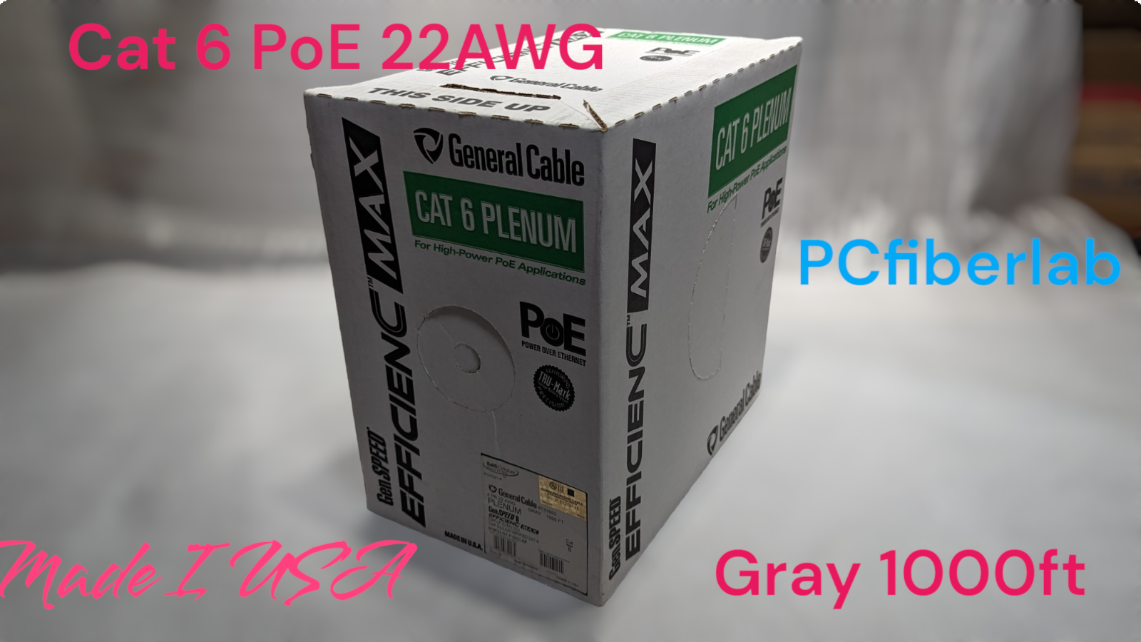 General Cable GenSPEED Efficience MAX 4/22AWG Cat 6 Plenum PoE Gray ...