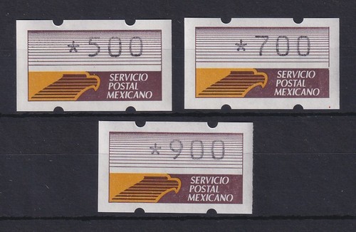 Mexico Klüssendorf ATM 1st issue z-pap. Lot of 3 Values 500-700-900 ...