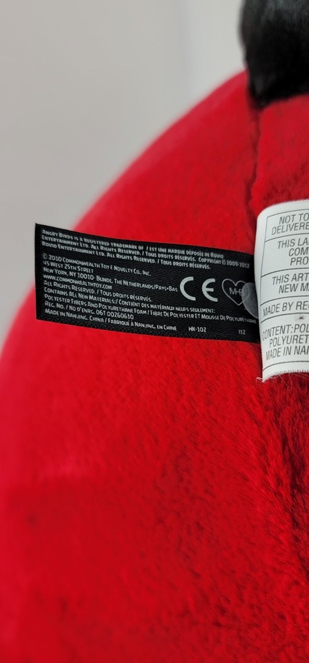 Angry Birds 2010 Red Bird Plush Jumbo Huge 18” Commonwealth + FAST ...