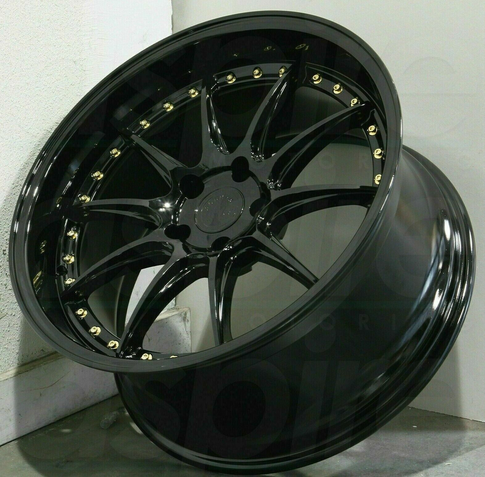 19" AodHan DS07 Wheels 19x9.5 +22 / 19x11 +22 5x114.3 Gloss Black Rims ...