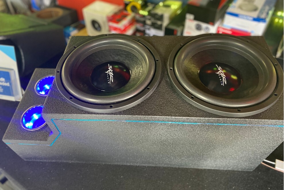 Universal center console box (2) 12" Subs w/LED Cupholders *SUBS NOT ...