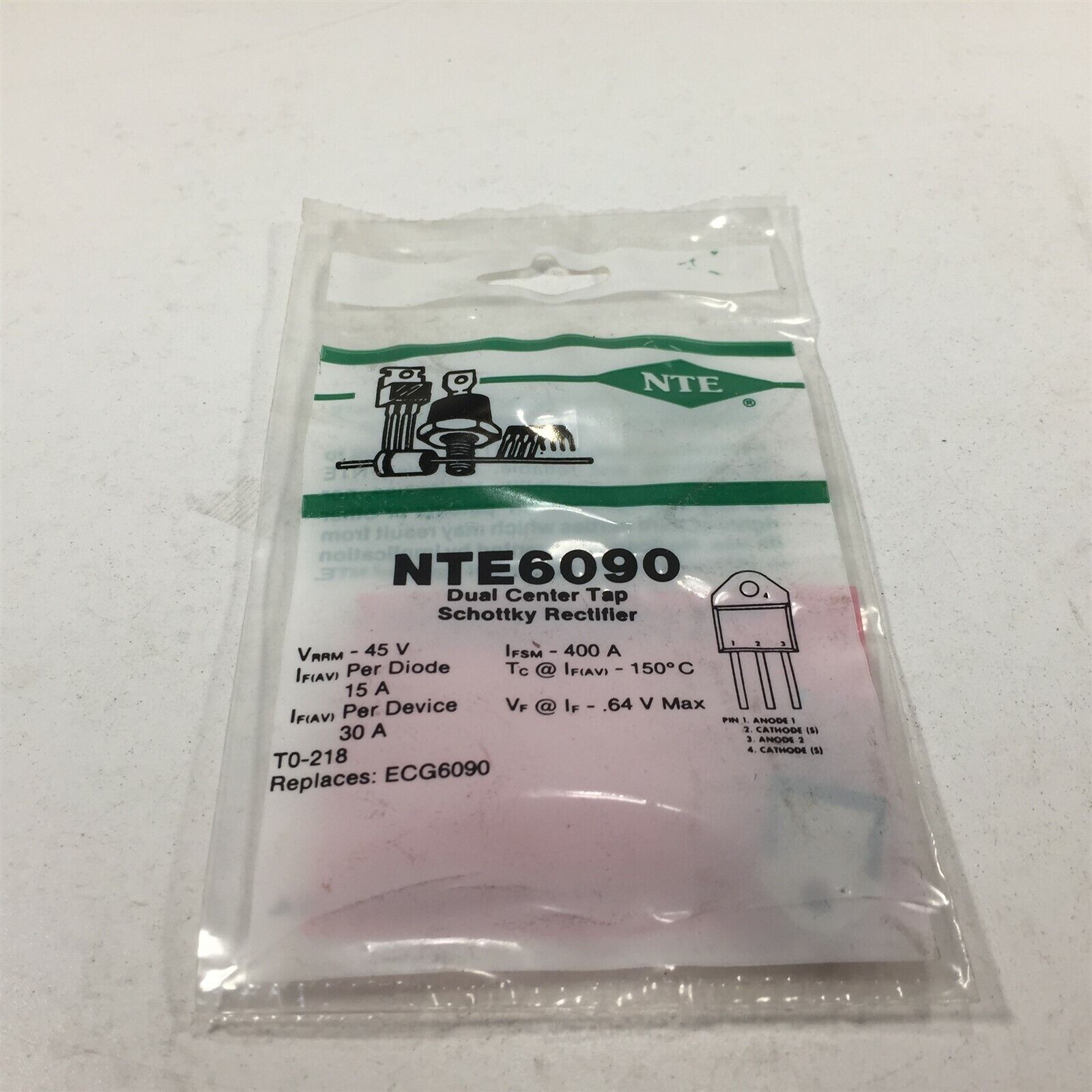 (1) NTE NTE6090 Silicon Dual Power Rectifier 45V, 30 Amp TO−3P Type Package | eBay