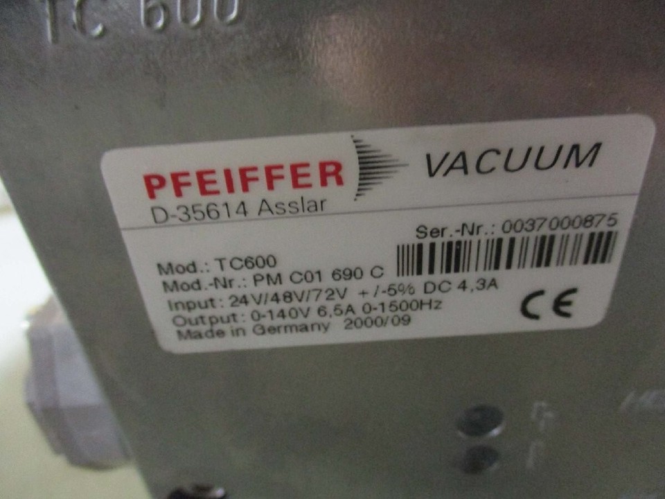 Pfeiffer VACUUM TC600 TMU 261 Vacuum Turbo Pump From JP | eBay