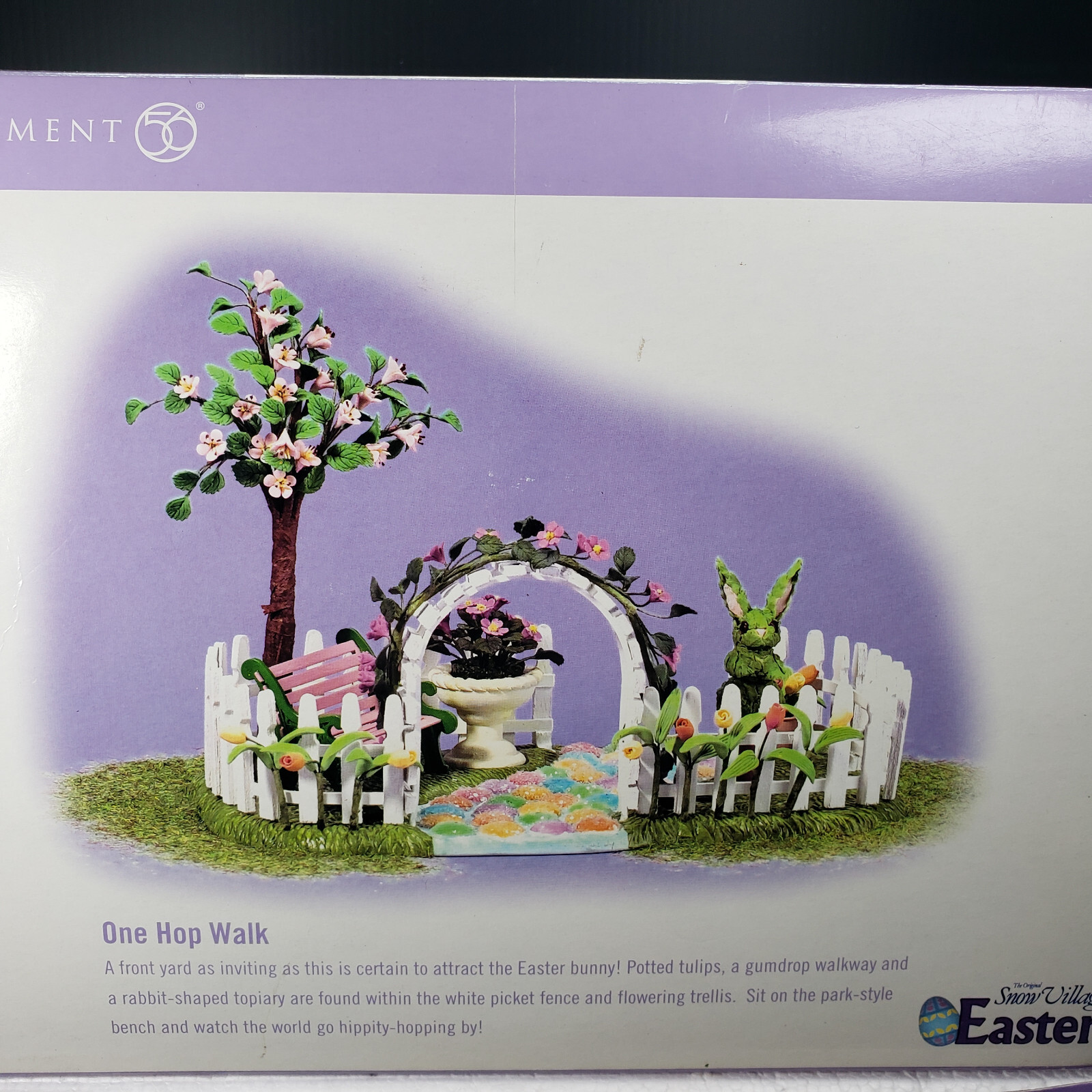 Dept 56 Easter Village ONE HOP WALK Bunny Springtime Park Path Trellis ...