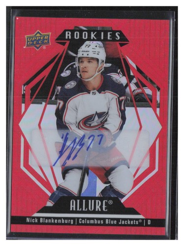Nick Blankenburg 2022-23 UD Allure Red Rainbow Auto #132 Columbus Blue ...