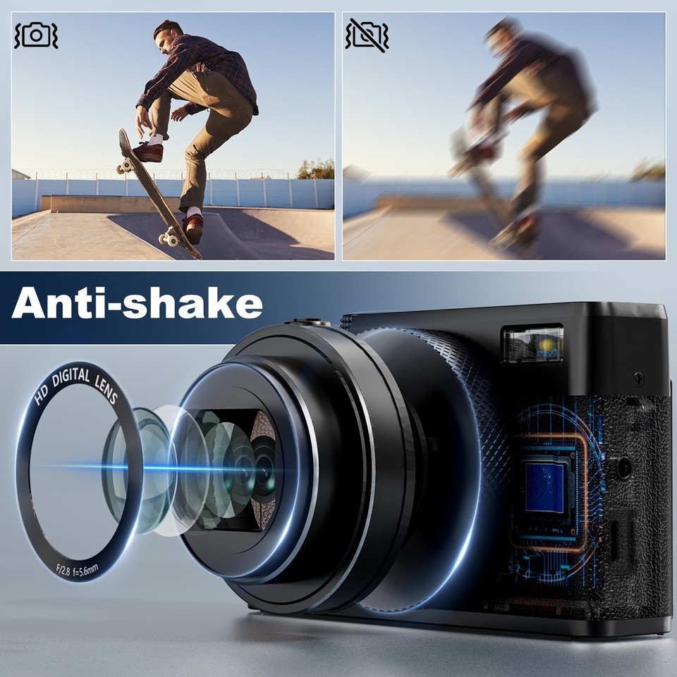 5K Digital Camera 64MP 18X Anti-Shake Video Camera w/32 TF For Youtube ...