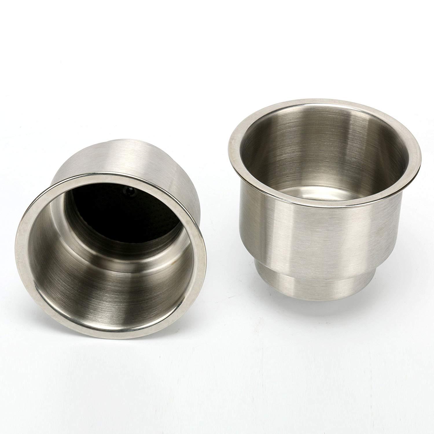 4pcs Stainless Steel Cup Drink Holder With Drain for Marine Boat RV ...