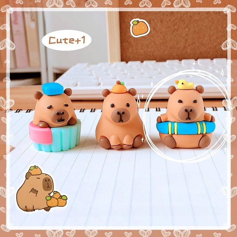 Kawaii Stationery Items Office Supplies Cartoon Capybara Rubber Erasers ...
