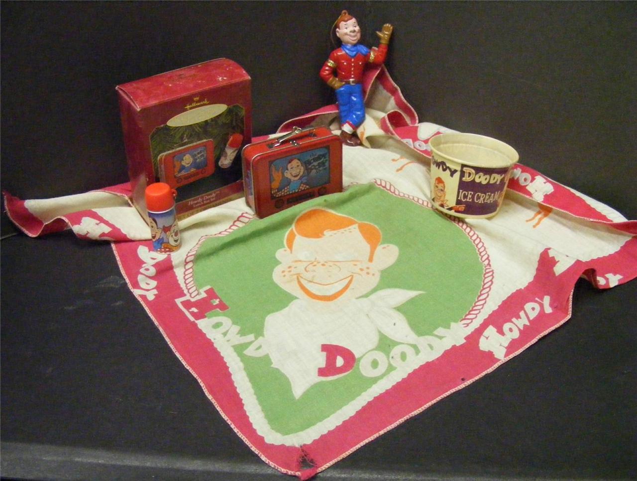 VINTAGE HOWDY DOODY BOZO ICE CREAM CUP SCARF NECKERCHIEF NBC HALLMARK ...
