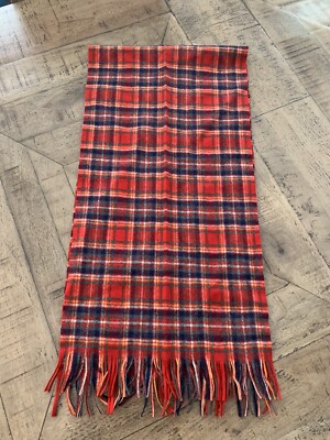 Vintage PENDLETON RED PLAID 100% WOOL SCARF SCARVES MADE IN USA EUC | eBay