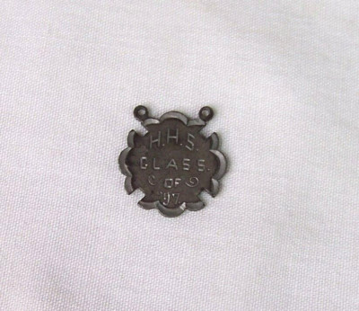 1897 ANTIQUE VICTORIAN HHS HIGH SCHOOL CLASS MEDAL BADGE SILVER TONED ...