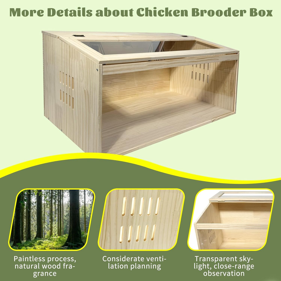 20-Piece Large Chicken Brooder Box, All-In-One Kit Brooder Box, Brooder ...