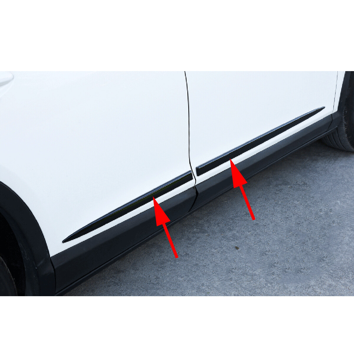 4pcs Car Universal Door Side Molding Body Trim Side Skirt Line Decor ...