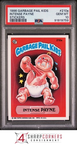1986 GARBAGE PAIL KIDS STICKERS #210a INTENSE PAYNE SERIES 6 PSA 10 | eBay