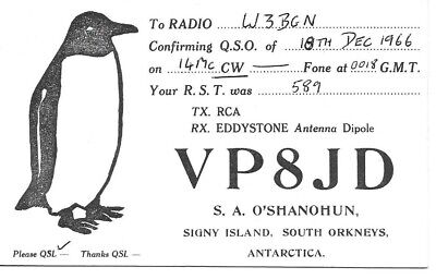 QSL 1966 South Orkney British Antarctica radio card | eBay