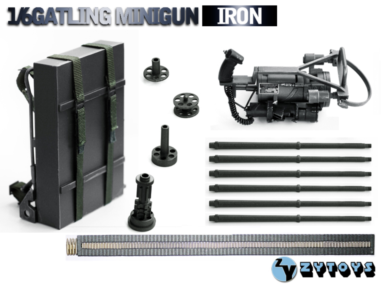 1/6 M134 Heavy Machine Gun Gatling 8018 Minigun Bullet Box TERMINATOR T ...