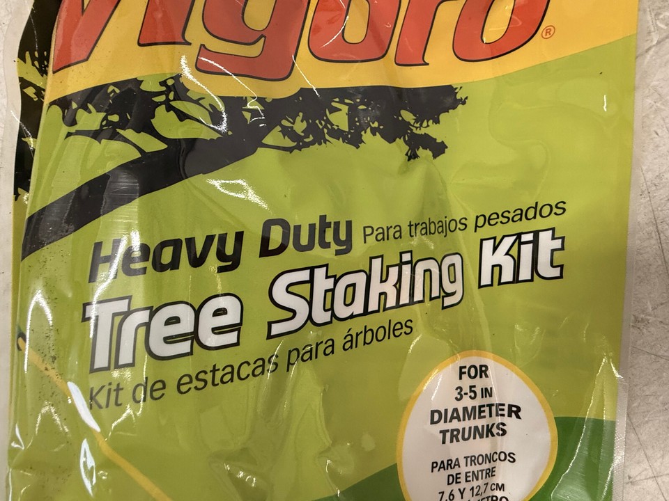 QTY 3 KITS Vigoro Heavy Duty Tree Support Stake Kits w/ 15" Stakes ...