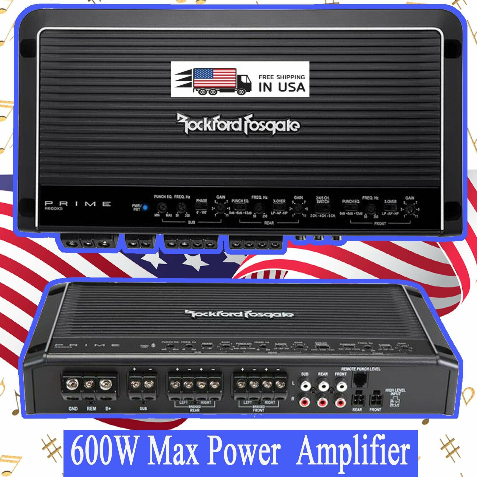 Rockford Fosgate Prime R600X5 600W 5-Channel Amplifier Class A/B ...