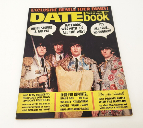 Datebook Magazine Date Book November 1966 Beatles Tour Diary John Ringo ...