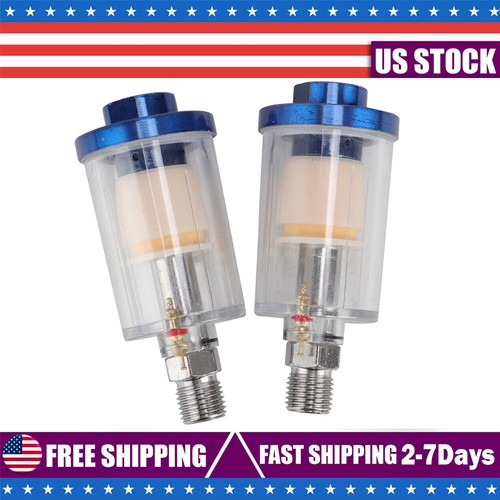 2pcs Spray Paint Gun 1/4" Mini In-line Air Filter Moisture Water Trap ...