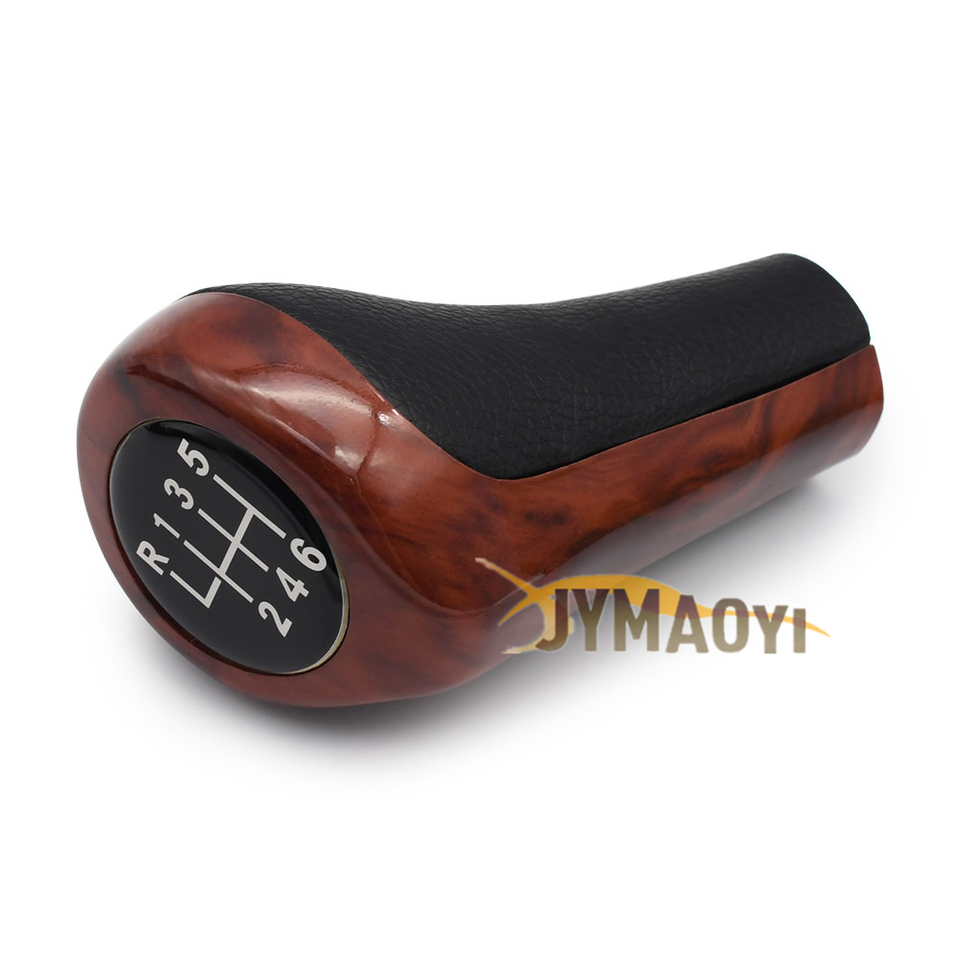 6 Speed MT Manual Gear Shift Knob Burl Wood Grain Shifter For BMW 1/3/5 ...