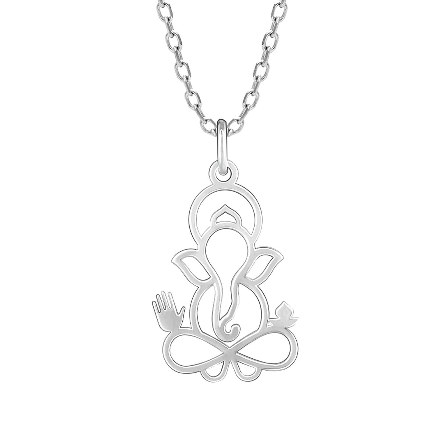 Indian Traditional 925 Sterling Silver Ganesha Pendant Chain For Unisex ...