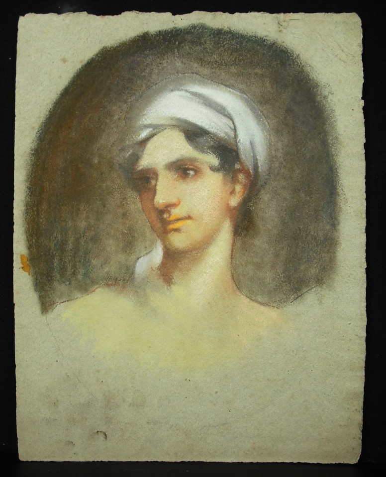 Interesting Portrait Orientalist Of Young Woman Pastels c1900 ...