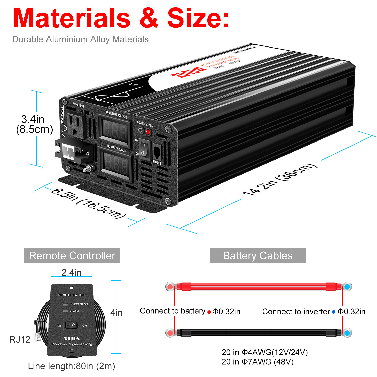 2000W dc12V 24V 48V to ac 120V Pure Sine Wave power Inverter | eBay