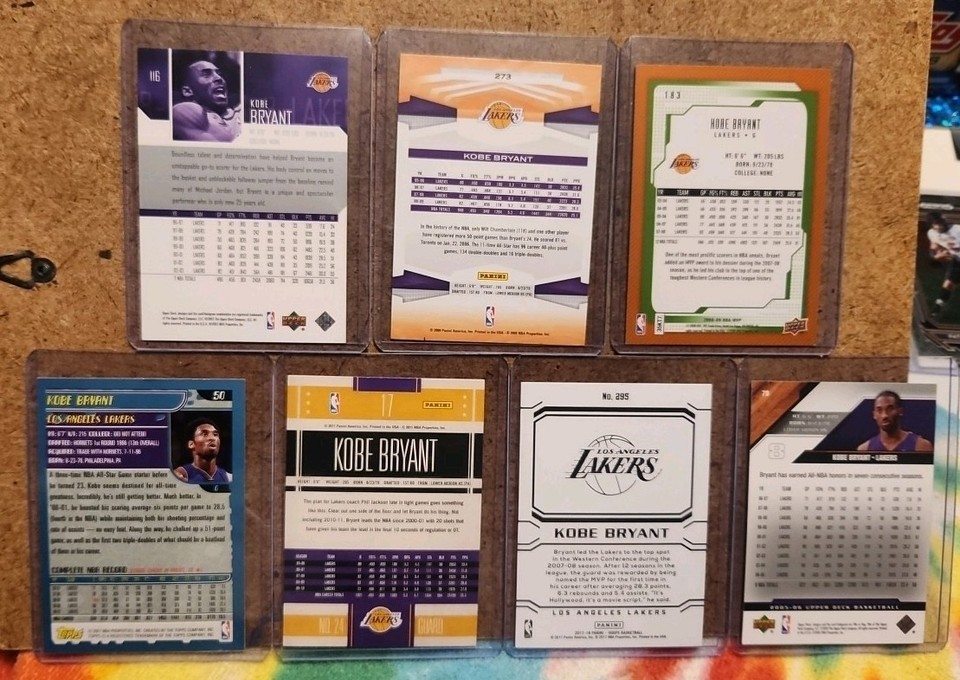 Kobe Bryant Los Angeles Lakers, Hall Of Famer And NBA GOAT 7 Card ...