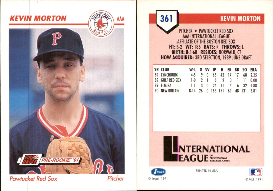 Kevin Morton 1991 Line Drive AAA #361 RC Card FREE SHIP *AutographDen ...