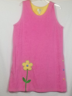 Shadowline Pink Floral Short Sleeveless Terri Cloth Robe Size L | eBay