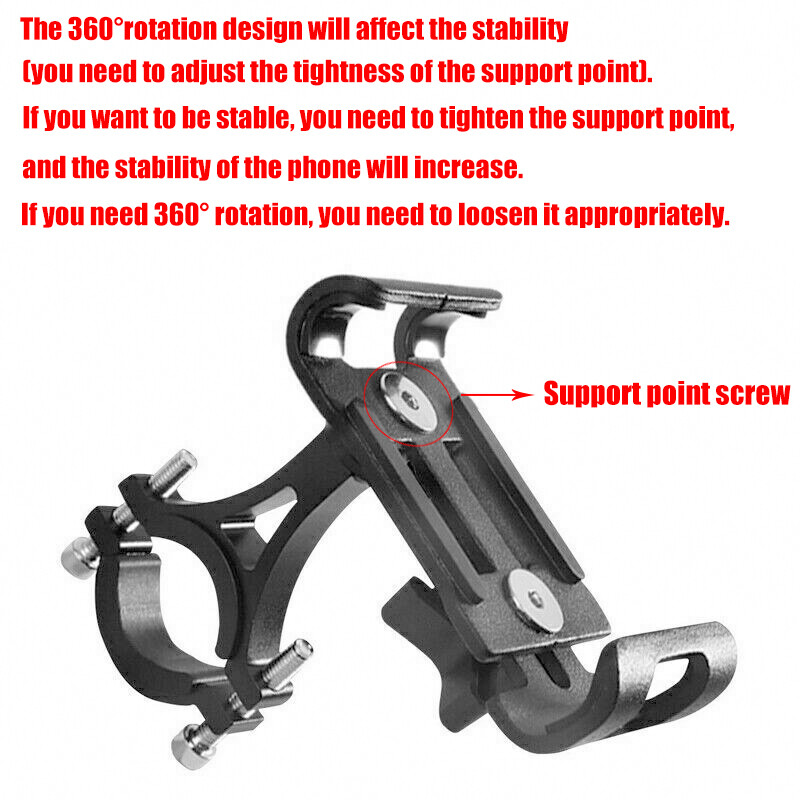 360° Aluminum Bike Motorcycle Stand Handlebar Mount Bicycle Cell Phone ...