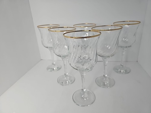 Set of 6 Vintage Royale Water Goblets, Hand Decorated 24k Gold Accents ...