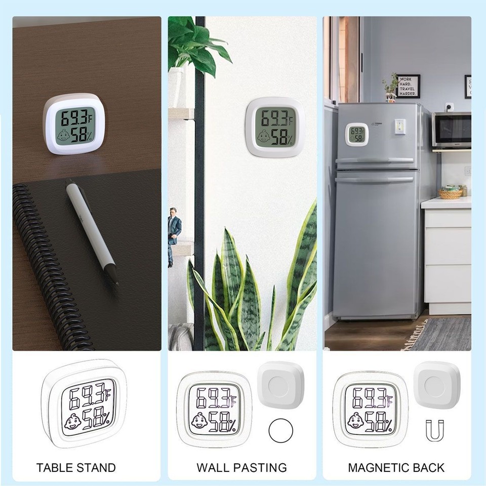 1/2/4PCS Mini LCD Digital Indoor Hygrometer Thermometer Humidity ...