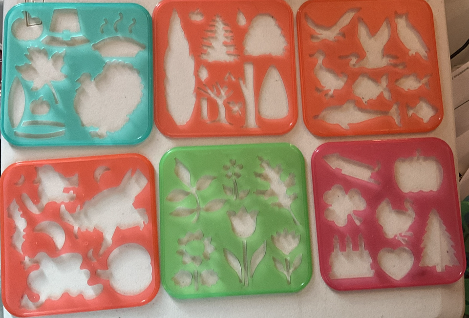 Tupperware Tuppertoys Stencil Art Set 18 Stencils in Yellow Sturdy ...