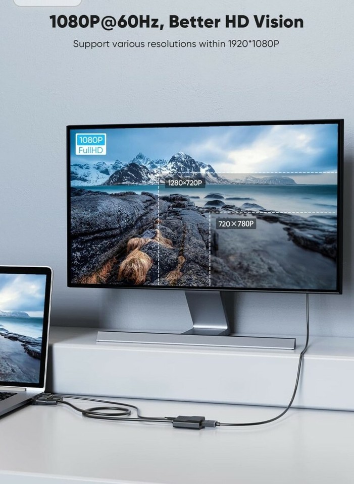 Foinnex® VGA Adapter Cable. VGA to HDMI With Audio 1080P | eBay