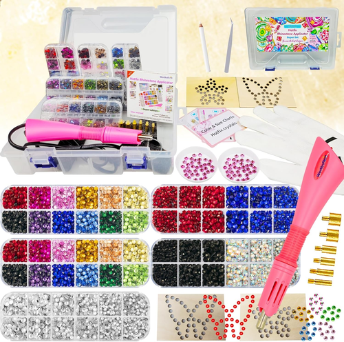 Hotfix Applicator Tool with 8600 Pcs Rhinestones for Blinging Clothes ...