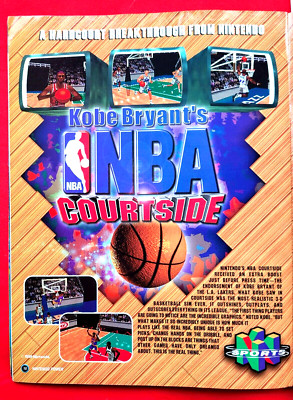 1998 KOBE BRYANT'S NBA Courtside Nintendo Video Game = Promo Art PRINT ...