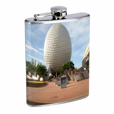 Famous Landmarks D10 Flask 8oz Stainless Steel Hip Drinking Epcot | eBay