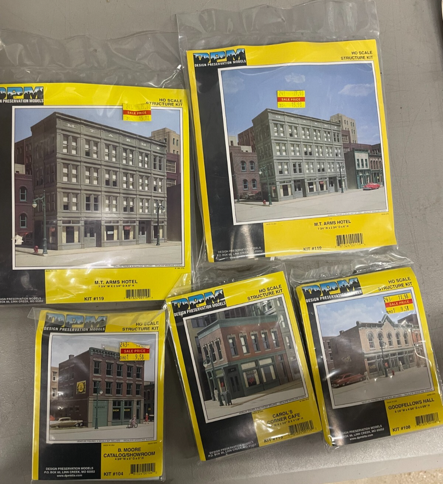 10pc Lot DPM HO Train Unassembled Building Shops Hotels Model Kits ...