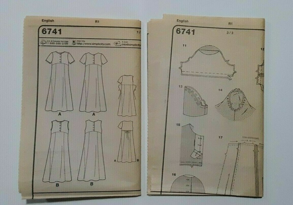 SIMPLICITY #6741 GIRLS' SIZES 4-6 SLEEVELESS SHORT SLEEVE SUMMER DRESS ...