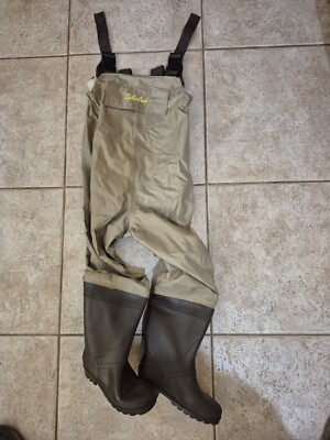 Cabela's Mens Tan Mid-Chest Waders Nylon Rubber Fly Fishing 83-1849 ...