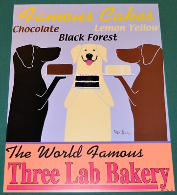 Ken Bailey: The world famous THREE LAB BAKERY affiche offset 56x76 cm ...