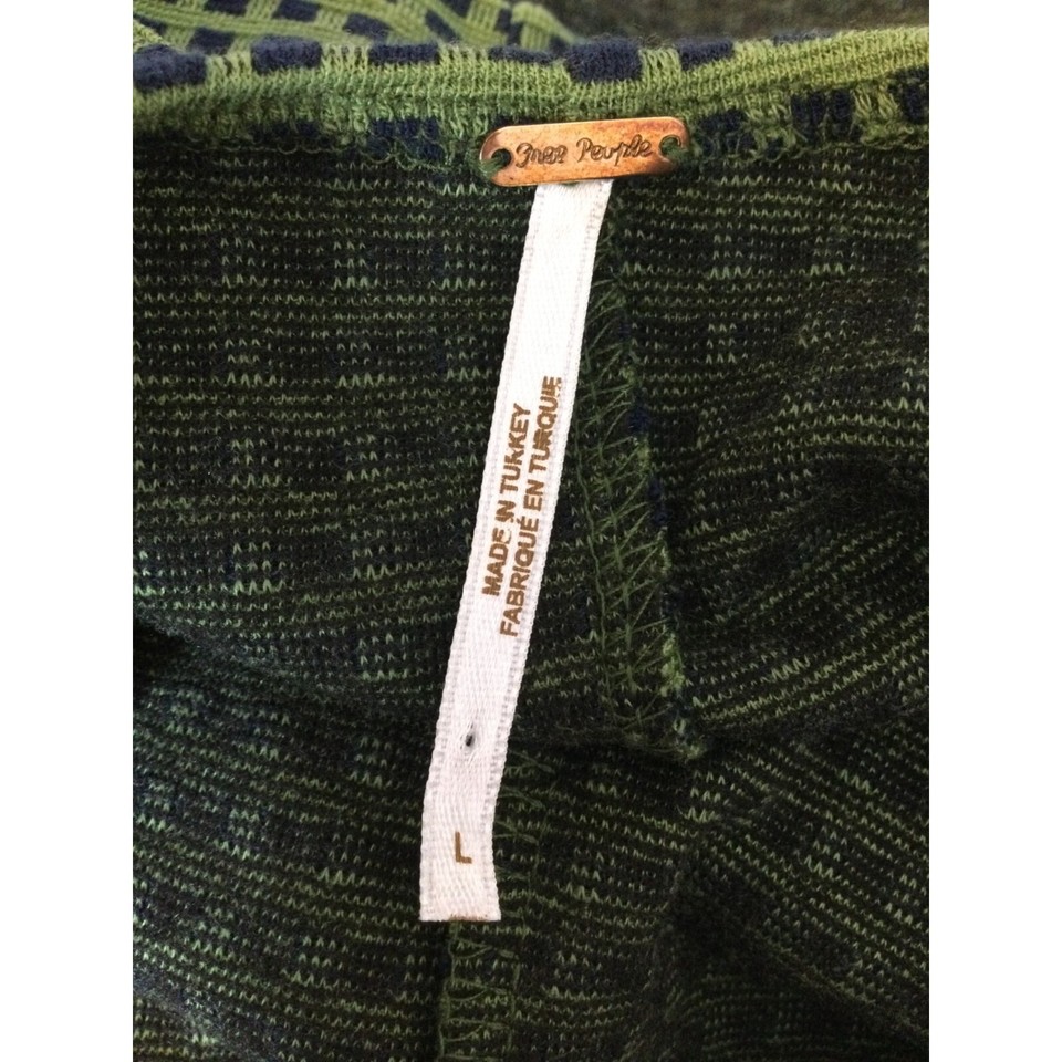 Free People Womens Check Bardot Bow Back Mini Dress Square Neck Green ...