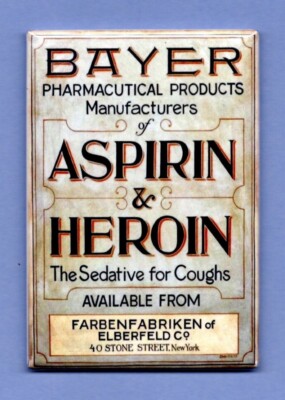 HEROIN ADVERTISEMENT *2X3 FRIDGE MAGNET* VINTAGE PAIN MEDICATION ...