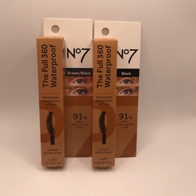 No7 Full 360 Waterproof Mascara .23 fl oz Free Ship Choose Shade | eBay