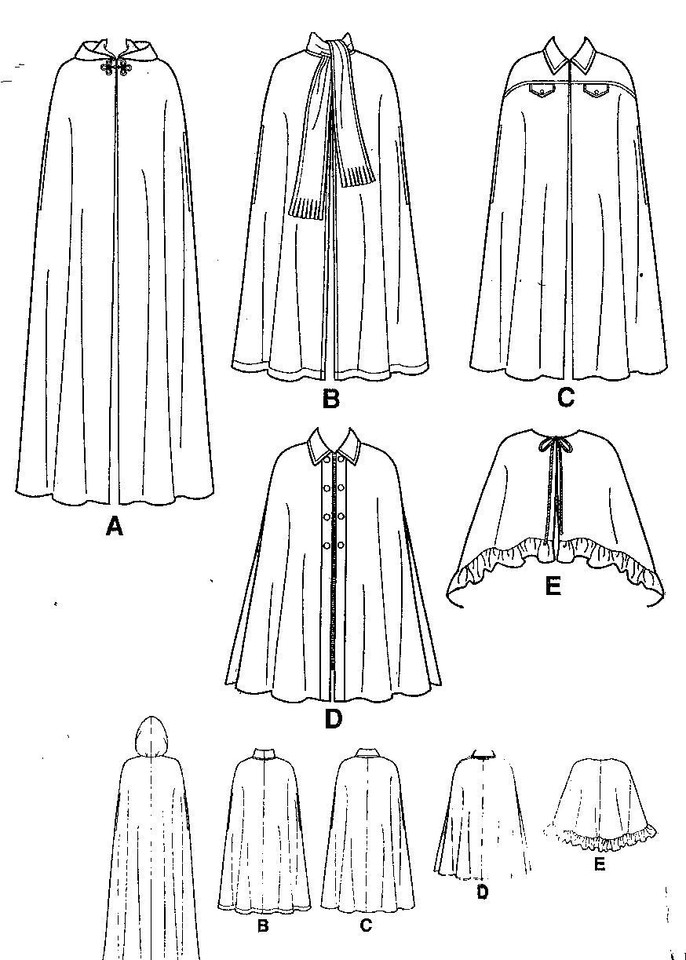 Simplicity 5786 Lined Cape Sewing Pattern Your Choice XS/S/M or L/XL ...